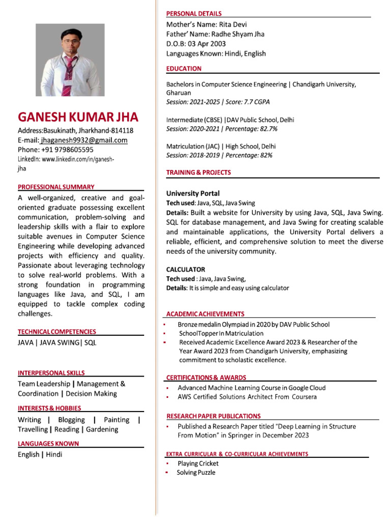 Ganesh Resume Cu 4-1 | PDF