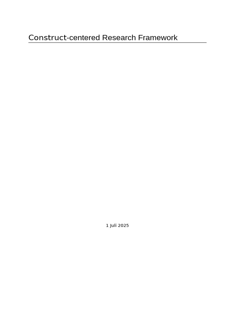 Construct-Centered Research Method Framework | PDF | Theory | Epistemology
