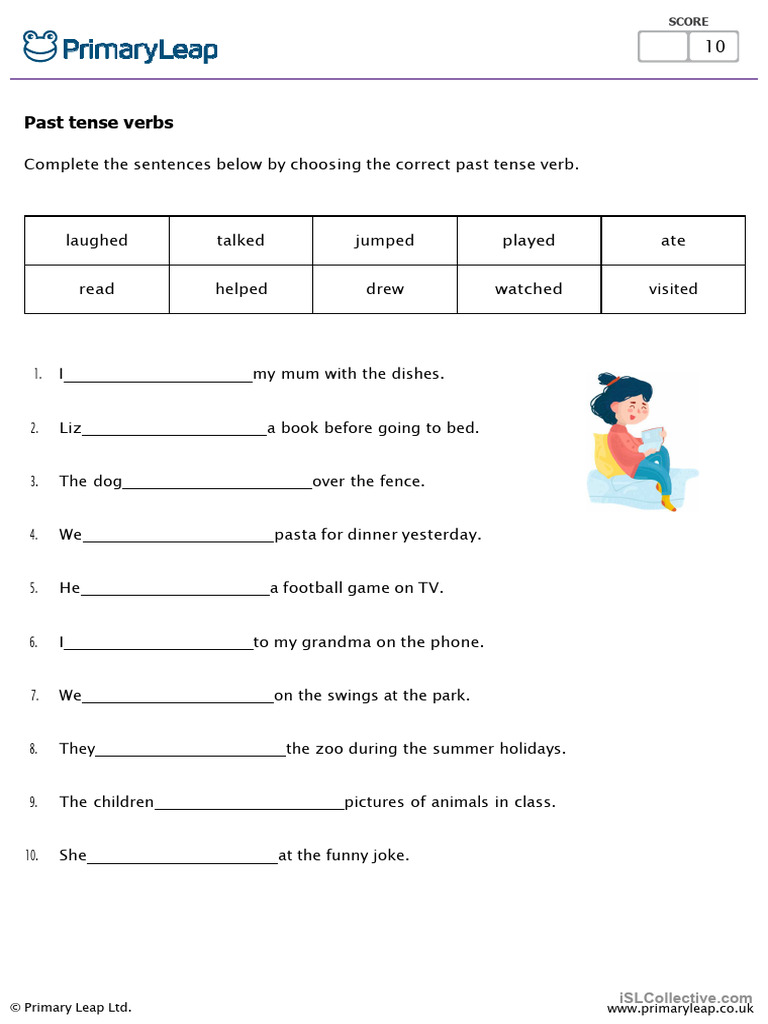 Past Tense Verbs Cloze Activity | PDF