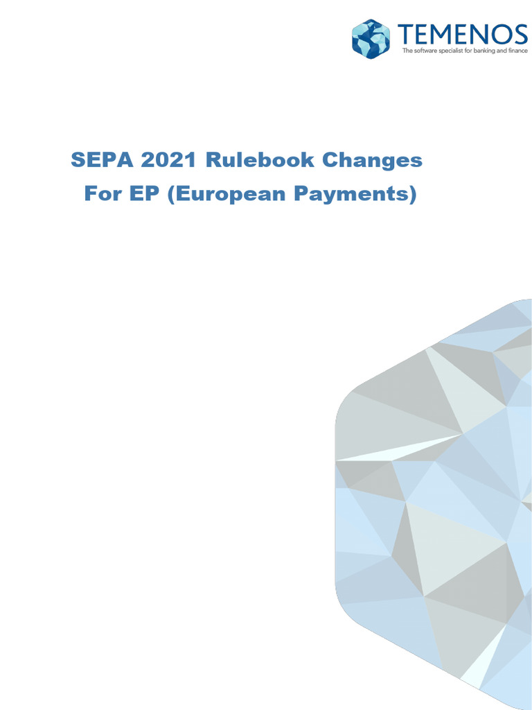SEPA Rulebook Changes 2021 - EP Sepa | PDF