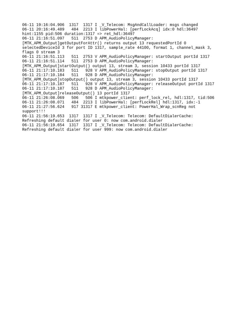 Telecom and Audio Policy Logs | PDF