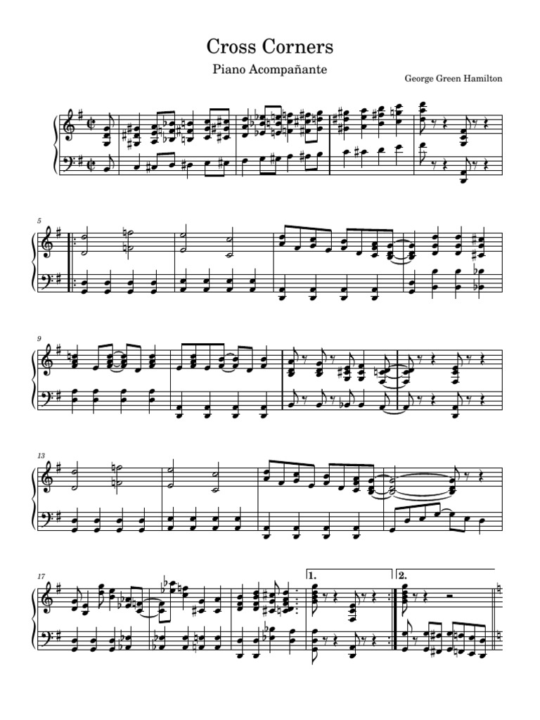 Cross Corners Piano Accompaniment | PDF