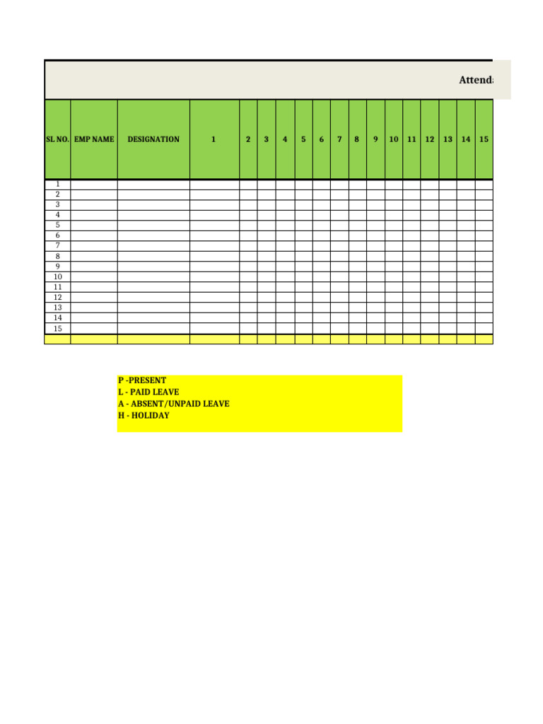 Sample Attendance Sheet | PDF