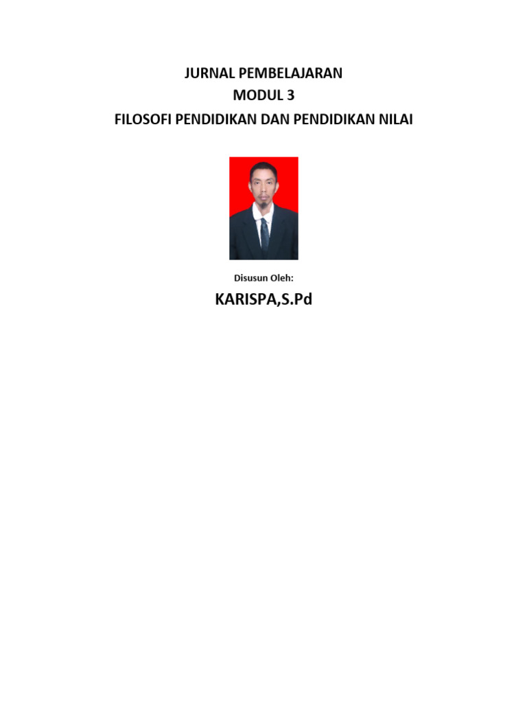 Modul 3 Jurnal Pembelajaran Filosofi Pendidikan Dan Pendidikan Nilai | PDF
