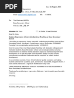 Teacher Job Continuation Letter Template | PDF