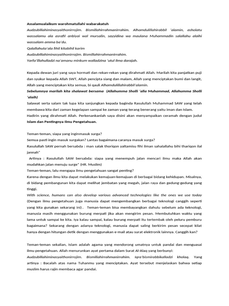 Khitobah MAPSI 2022 | PDF