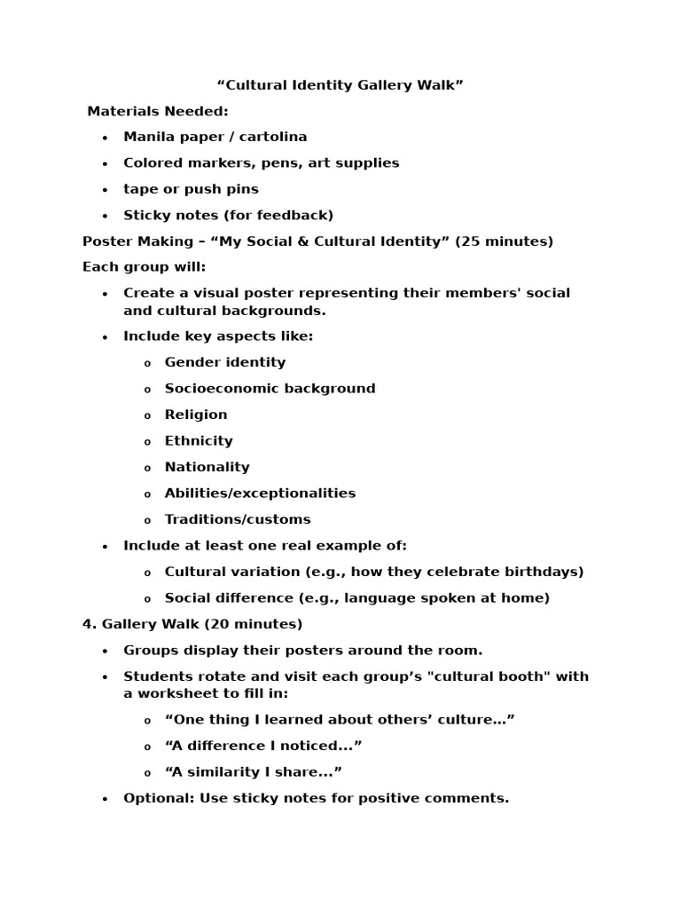 Cultural Identity Poster Project | PDF | Liberal Arts Education ...