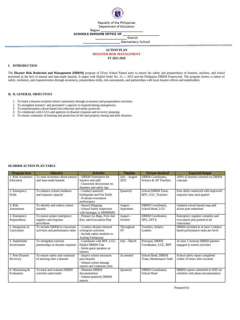DRRM Action Plan With Accomplisment | PDF | Emergency Management ...