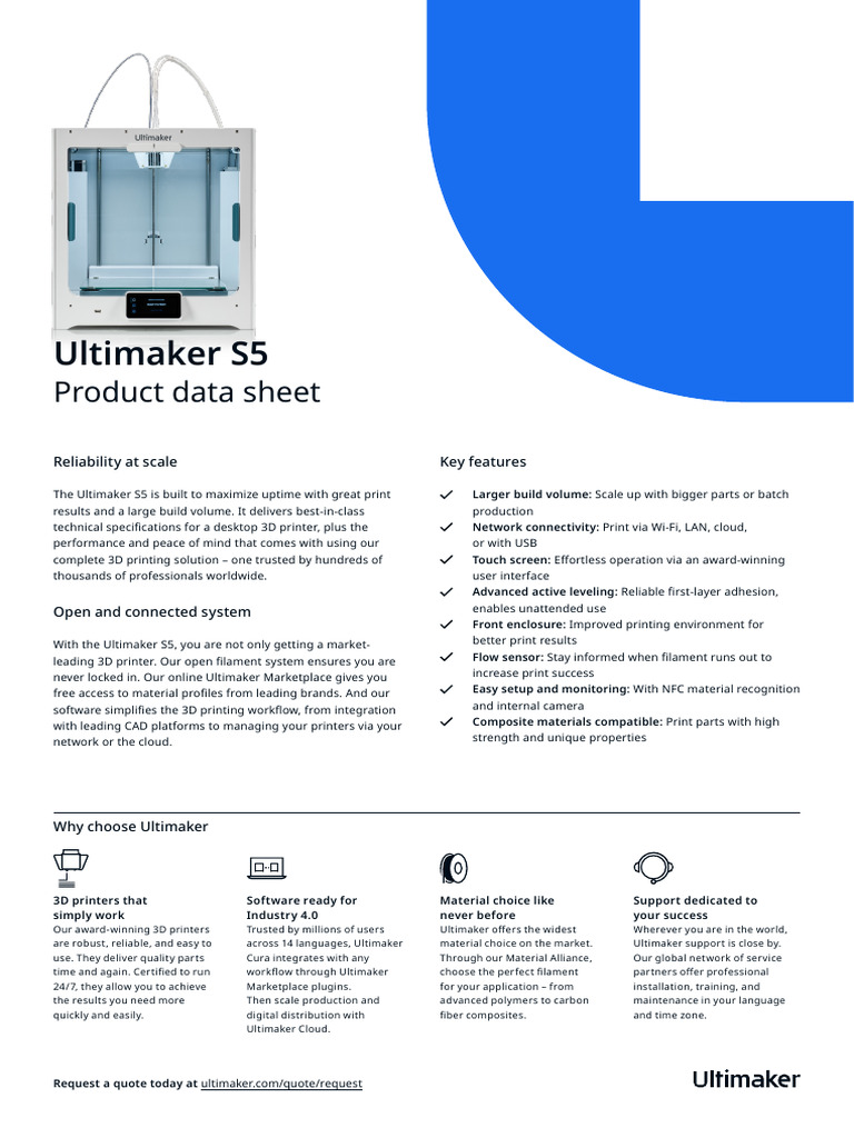 UltiMaker S5 3D Printer | PDF