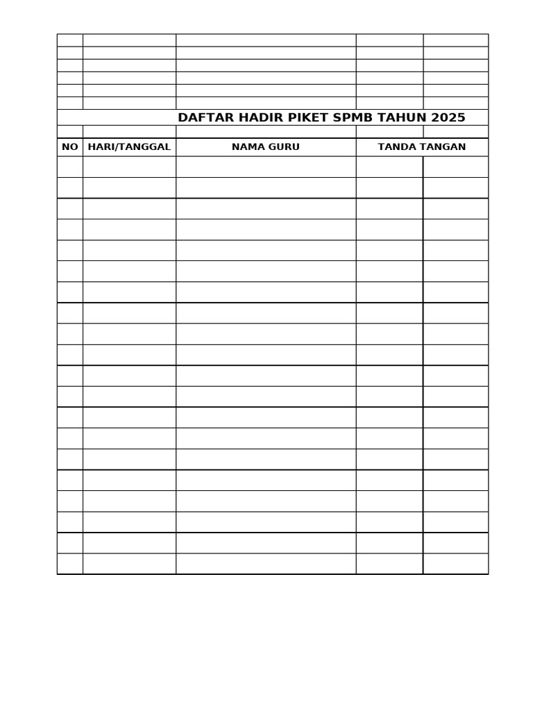 Daftar Piket SPMB 2025 | PDF