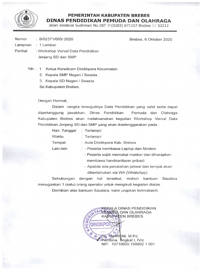 Undangan Verval SD SMP | PDF