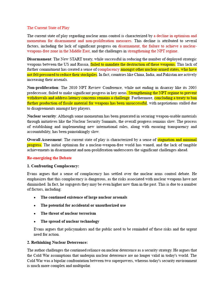Nuclear Arms Control: Current Challenges | PDF | Nuclear Proliferation ...