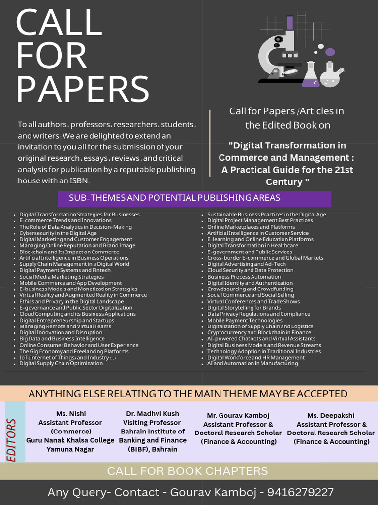 Call for Papers: Digital Transformation | PDF | Commerce | E Commerce