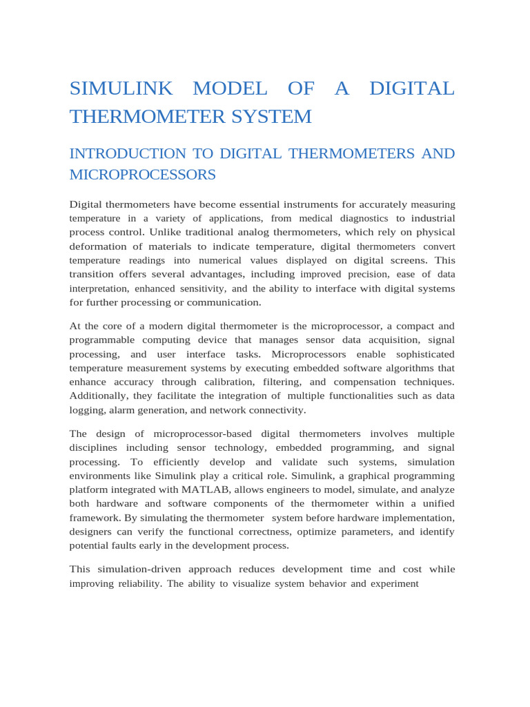 Simulink Digital Thermometer Model | PDF | Analog To Digital Converter ...