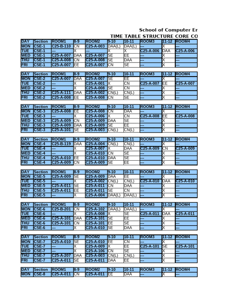 Computer Engineering Timetable 5th Semester | PDF