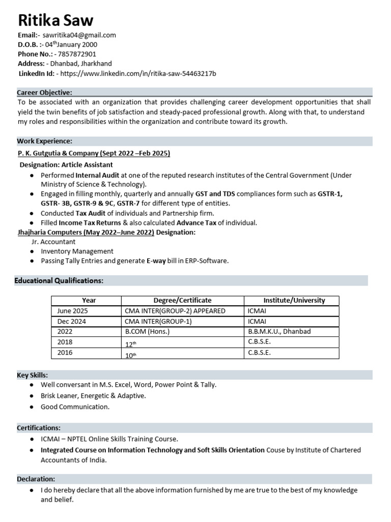Ritika Resume | PDF