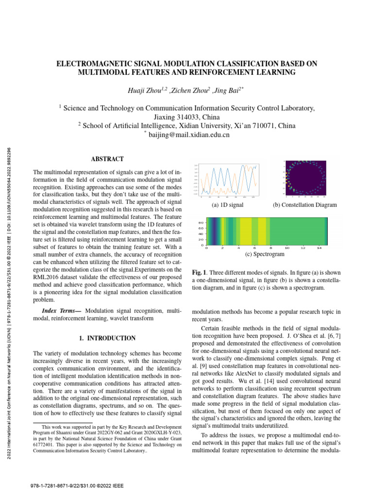 Electromagnetic Signal Modulation Classification Based On Multimodal Features and Reinforcement ...