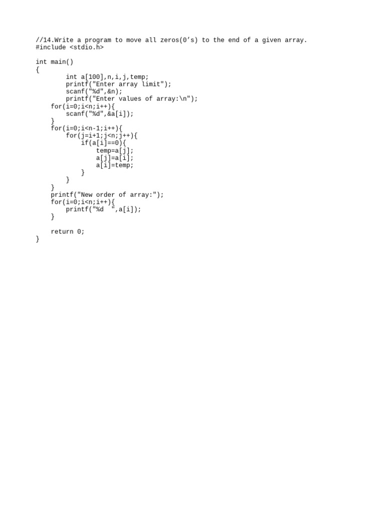 13.move Zero To End | PDF
