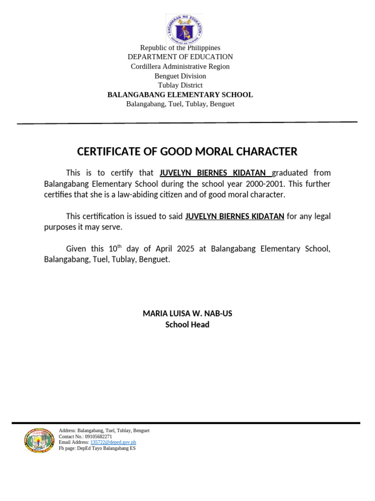 Good Moral Character | PDF