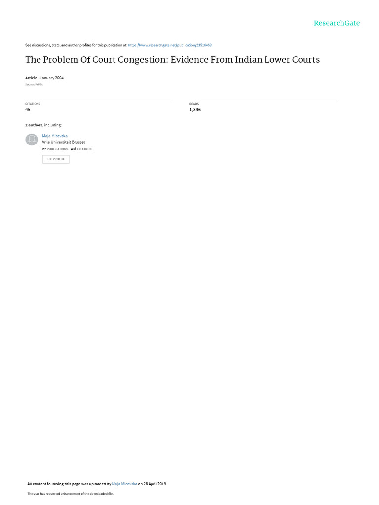 Court Congestion in Indian Lower Courts | PDF | Lawsuit | Tribunal