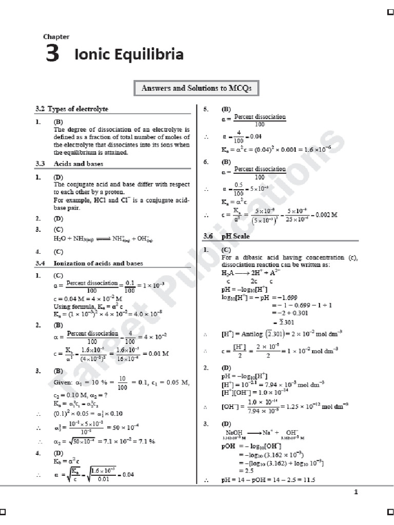 MHT-CET PSP - Chemistry - Solutions For Questions From 1999 To 2021 of The Chapter Ionic ...