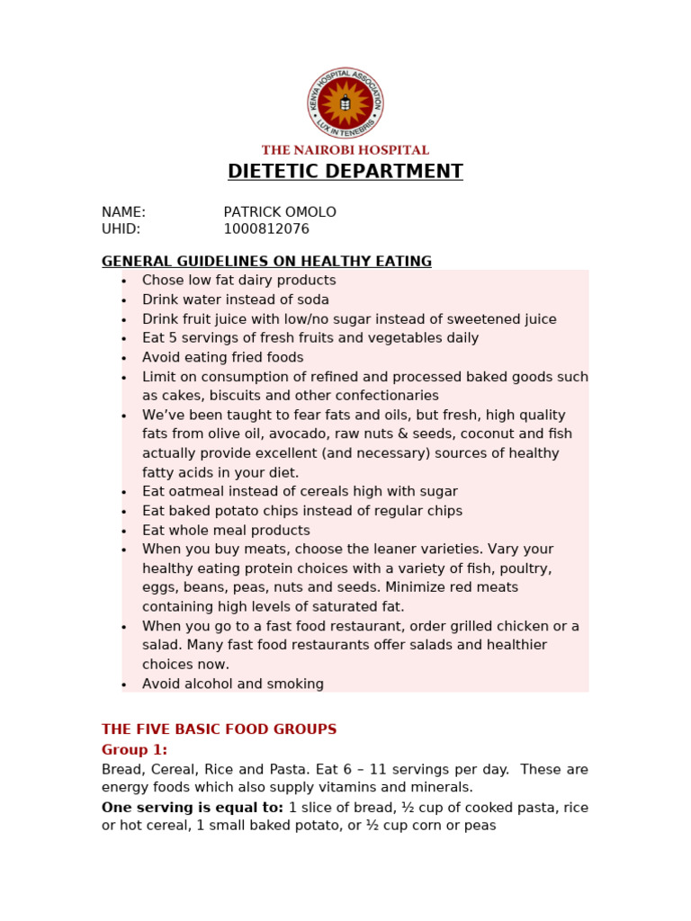 Patrick Omolo | PDF | Foods | Vegetables
