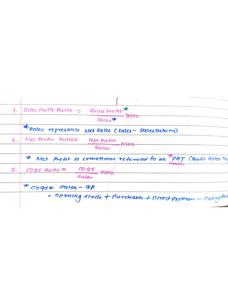 Ratio All Formulas | PDF