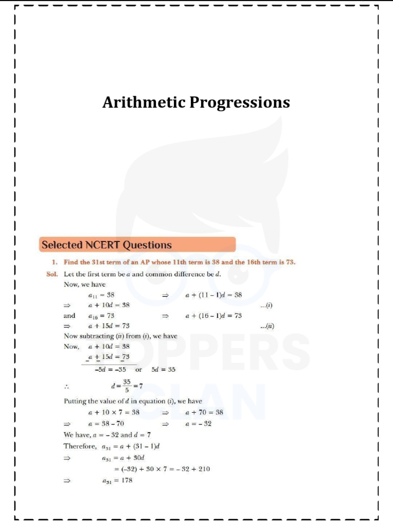Arithmetic Progressions | PDF