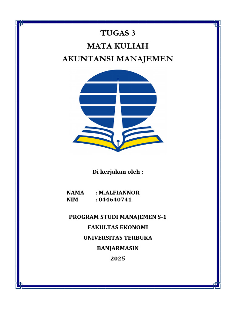 Tugas 3 Akuntansi Manajemen | PDF