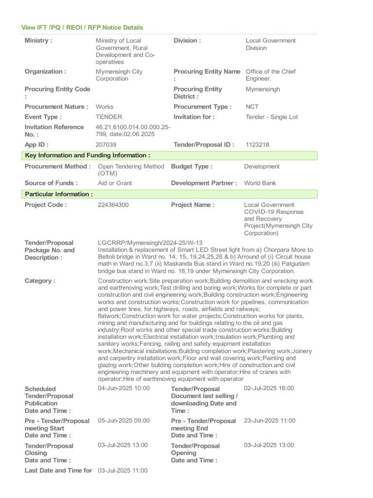Notice - 1123218 - MCC - Smart Street Light | PDF