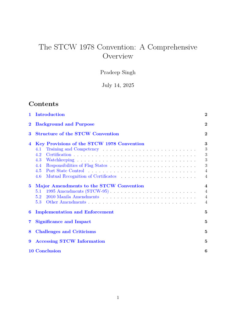 STCW 1978 | PDF | Shipping | Water Transport