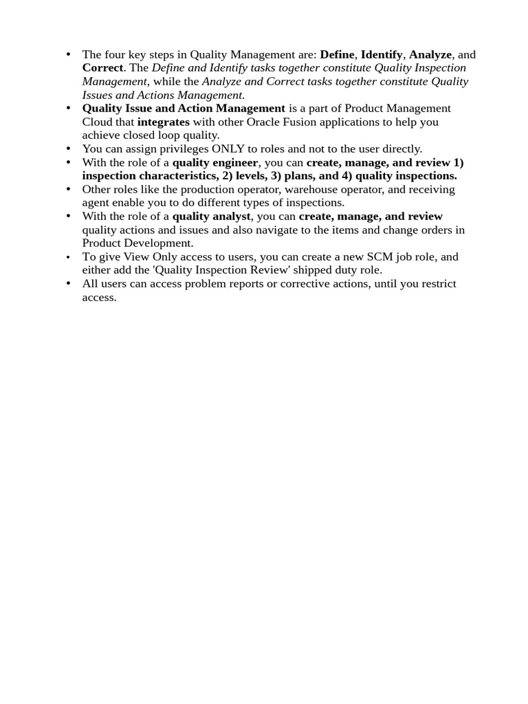 Quality Management Steps and Roles Guide | PDF | Computer Programming ...