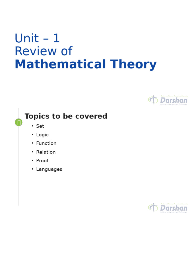 Unit 1 Mathematical Theory | PDF | Function (Mathematics) | Set ...