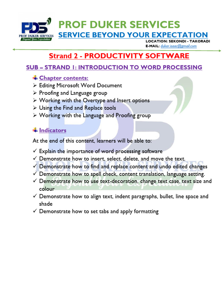 b7 Intro To Word Processing | PDF | Microsoft Word | Cursor (User Interface)