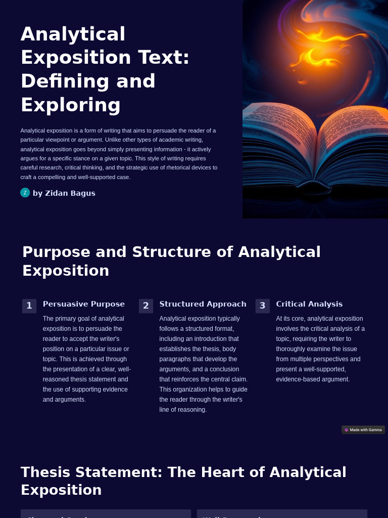 Analytical Exposition Text Defining and Exploring | PDF | Argument ...
