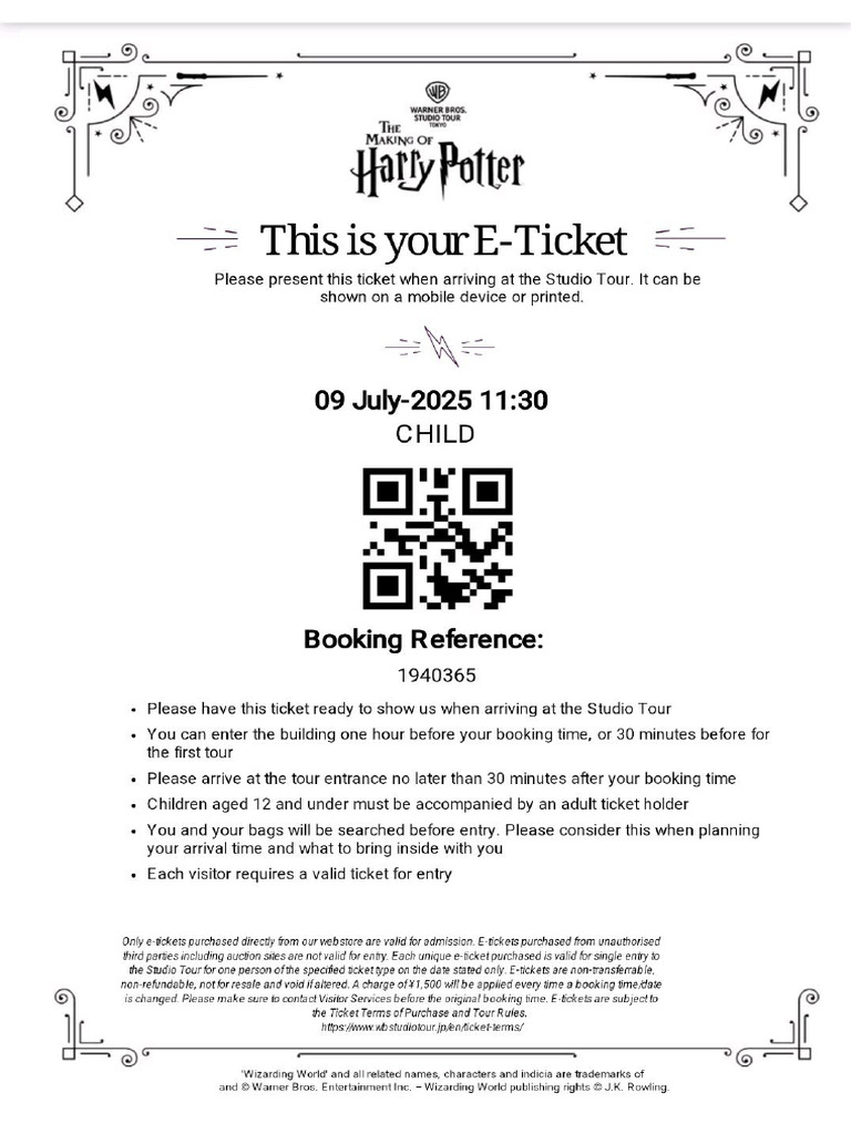Harry Potter Ticket QR | PDF