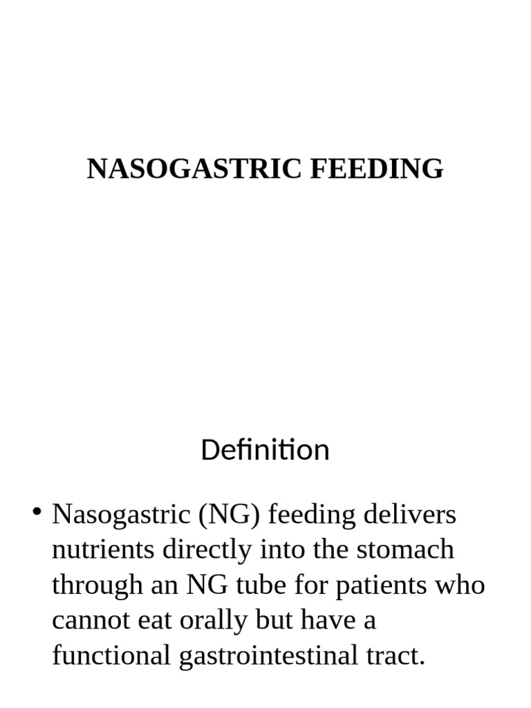NG Tube Feeding Procedure Overview | PDF