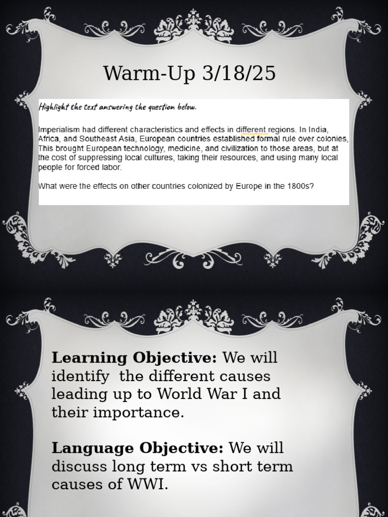 Mania Causes of Wwi | PDF