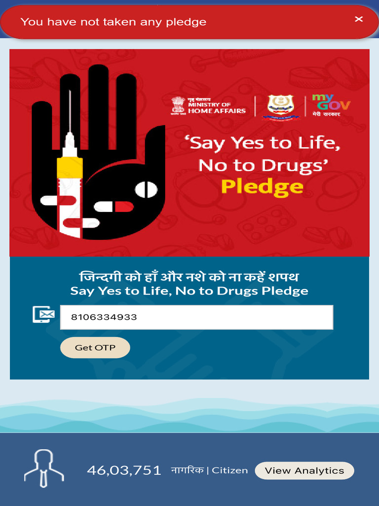 Say Yes To Life, No To Drugs Pledge | PDF