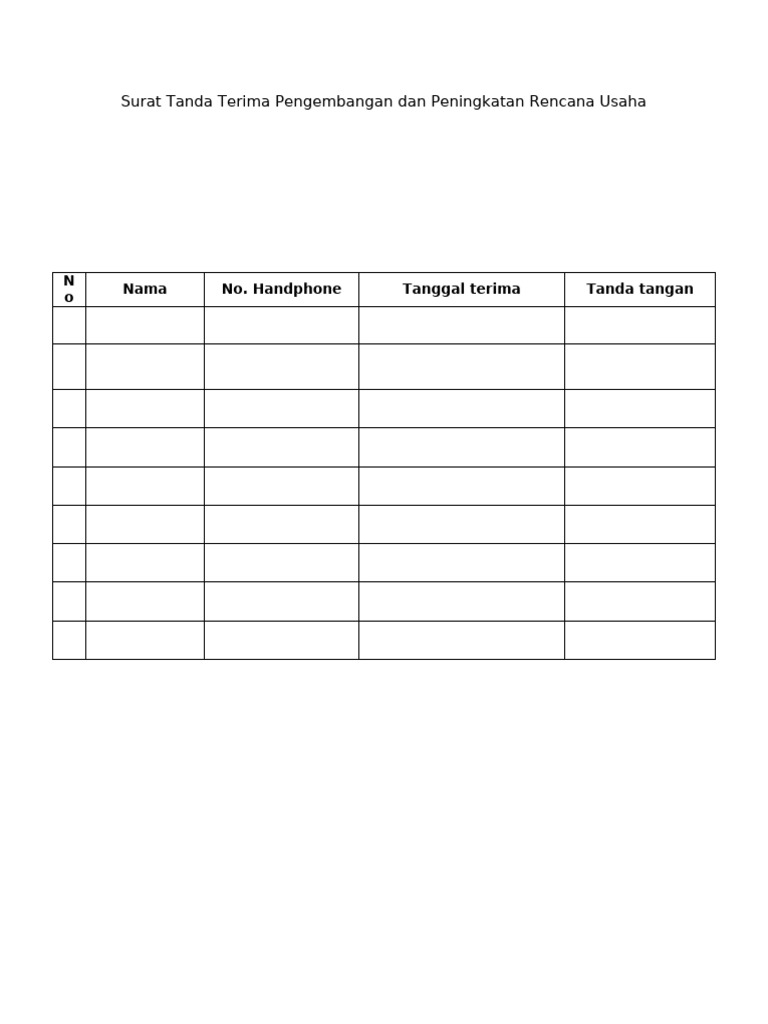 Surat Tanda Terima Assessment Data | PDF