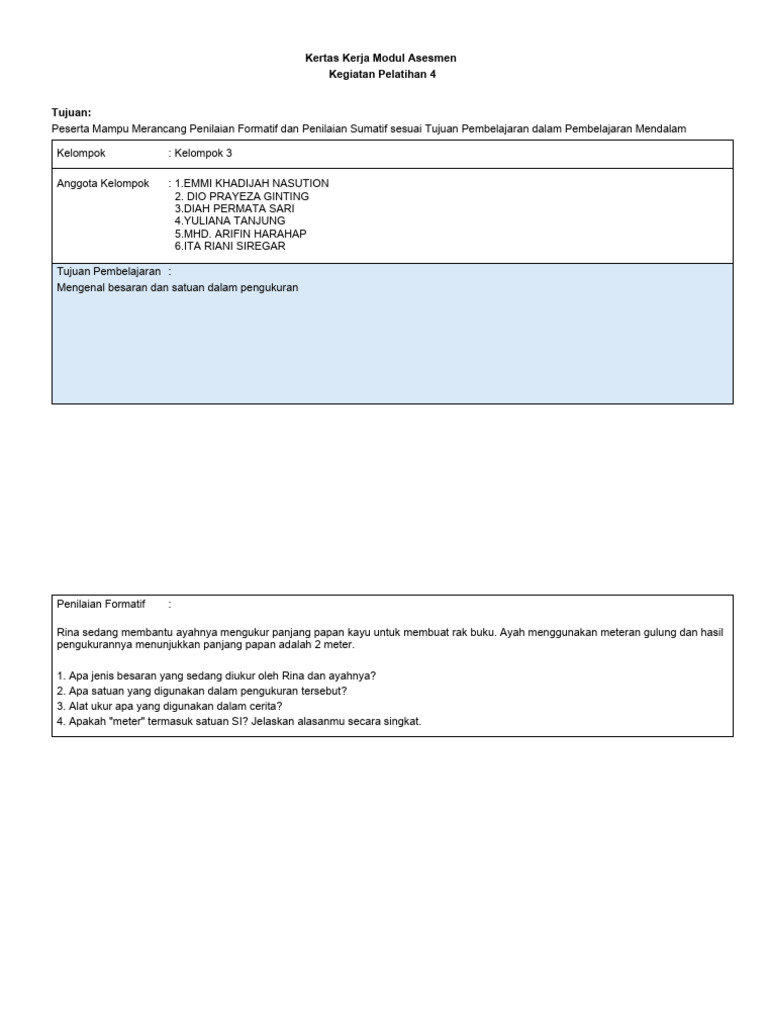 LK Modul 4 KP4 Asesmen PM | PDF
