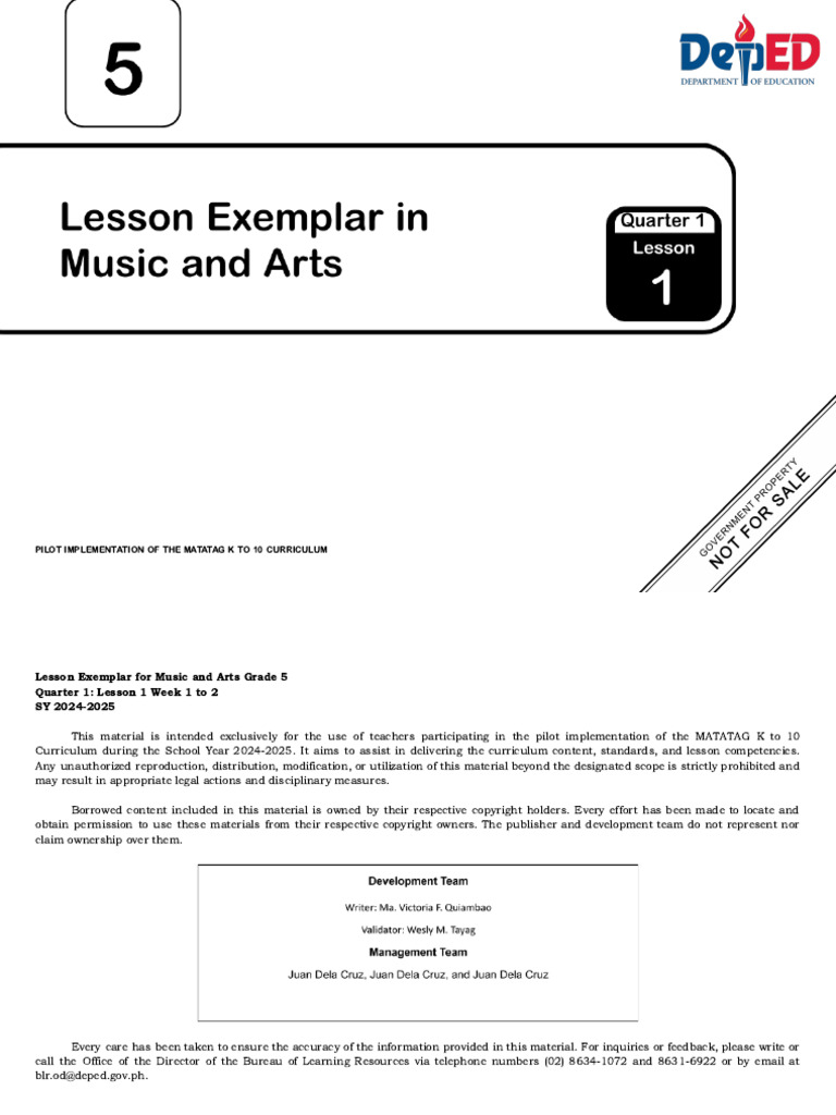 Grade 5 Music and Arts Lesson Plan | PDF | Dances | Philippines