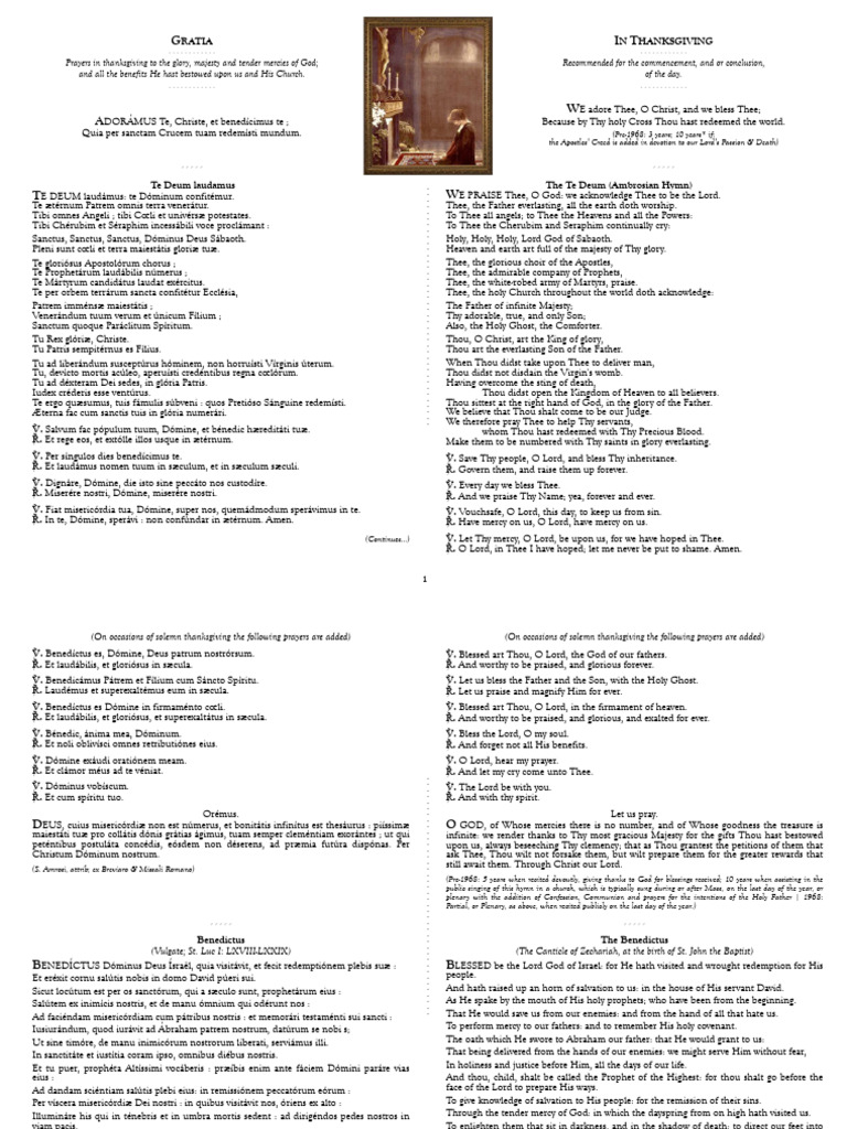 Thanksgiving Latin Prayers | PDF | Indulgence | Worship