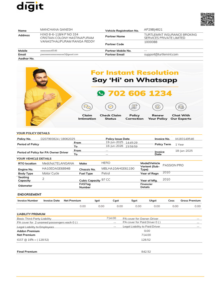DIGIT TW TP MHNAOJ2JPT1 1750238131511 | PDF | Driver's License | Civil ...