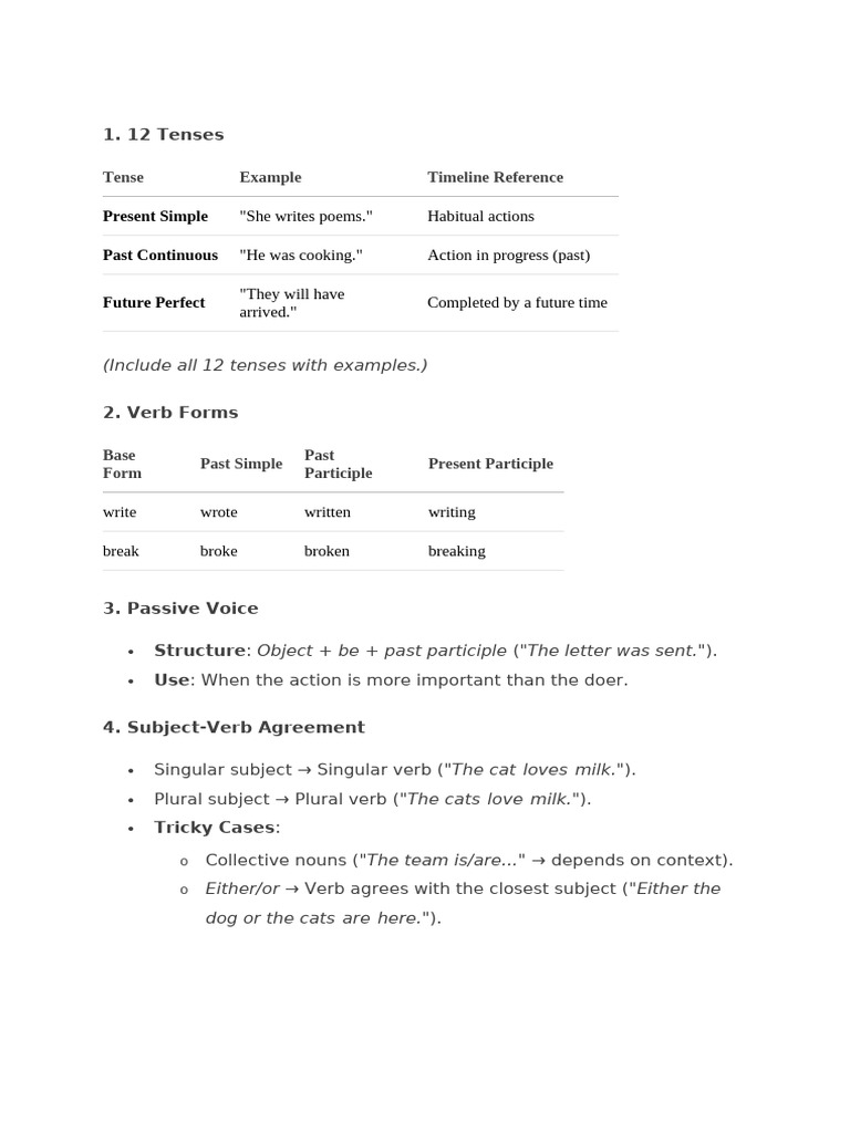 English - Tenses & Verb Form | PDF