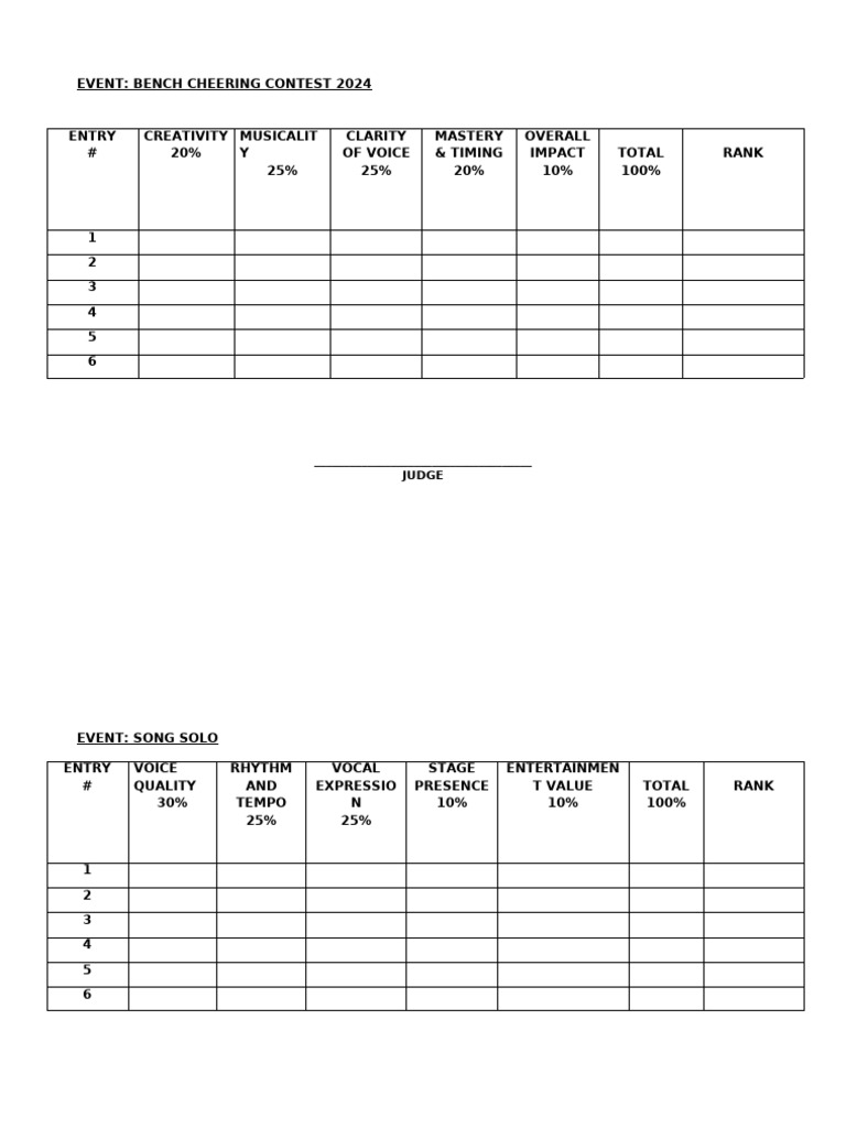 2024 Event Judging Criteria Overview | PDF