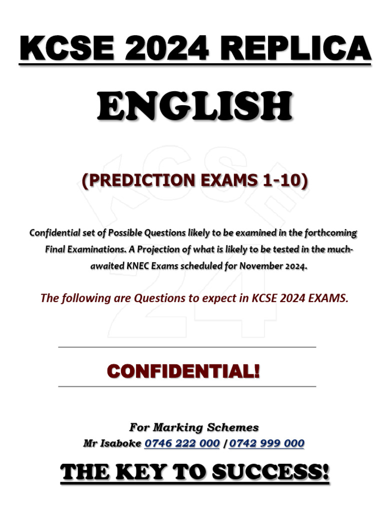 KCSE 2024 English Prediction Exams | PDF | Prison