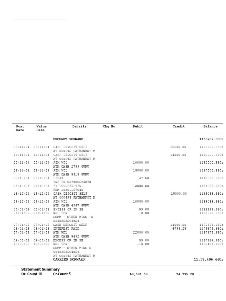 Statements | PDF | Cash | Automated Teller Machine