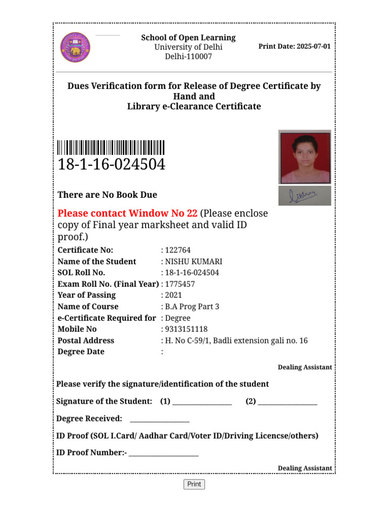 SOL Library E-Clearance | PDF