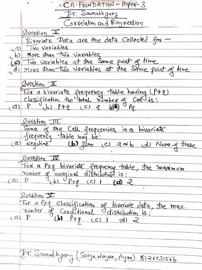 Correlation Questions | PDF